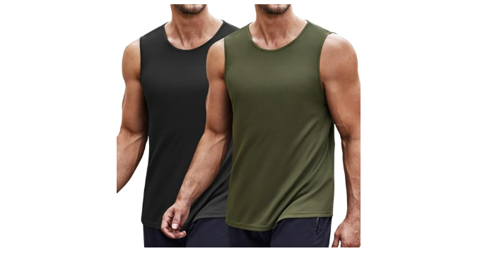 COOFANDY Men’s 2 Pack Quick Dry Workout Tank Tops Gym Muscle Tanks Activewear Sleeveless T ...