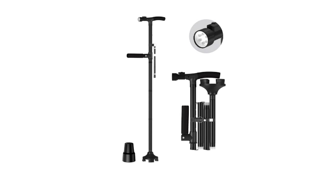 Walking Cane for Men & Women Double-Handed Walking Stick, Foldable ...