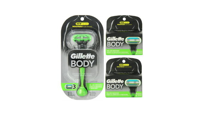 Gillette Body Razor and Refill Blade Cartridges: 1 Razor + 5 Refills ...