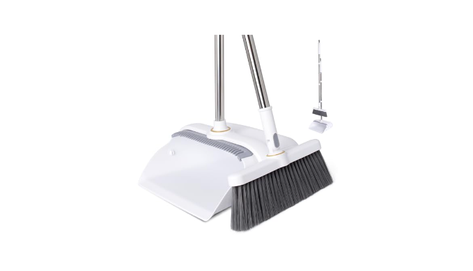 XXFLOWER Angle Broom and Dustpan Set for Home, 180 Degrees Adjustable ...