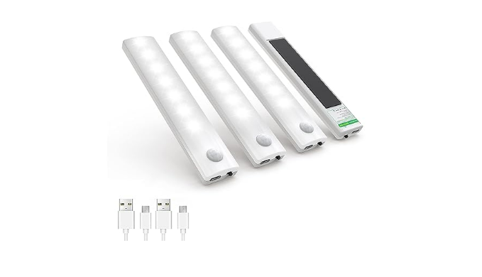 Under Cabinet Lights,LED Rechargeable Battery Operated Motion Sensor ...