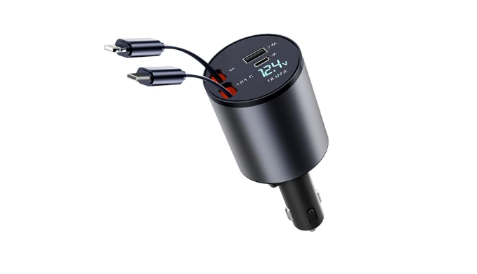 Car Charger Retractable [2023 Upgraded] Retractable Cables insided USB ...