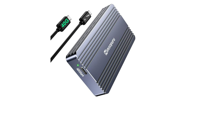 Minisopuru 40Gbps M.2 NVMe SSD Enclosure with Thunderbolt Cable, 8TB ...
