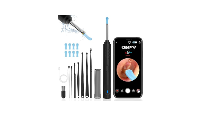 Ear Wax Removal, Ear Cleaner with Camera with 1296P, Earwax Removal kit ...