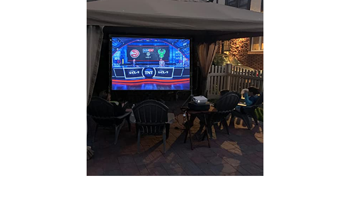 12-Foot Projector Screen and Stand,150 inch Large Indoor Movie ...