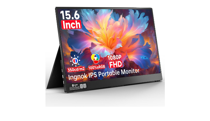 Ingnok Portable Monitor 15.6 Inch FHD A+Screen 100% sRGB IPS Laptop ...