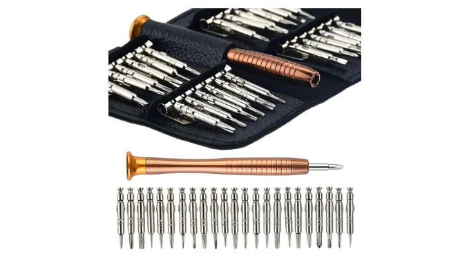25-Piece Set: Precision Tool Repair Kit with Leather Case - Coupon ...