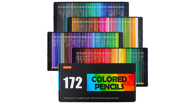 172 Colored Pencils, Shuttle Art Soft Core Color Pencil Set for Adult ...