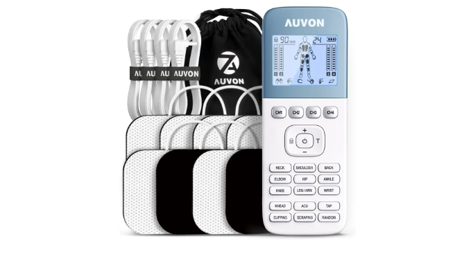 AUVON 4 Outputs H1 TENS Unit 24 Modes Muscle Stimulator for Pain Relief ...