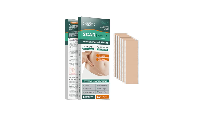 FUNNIR Silicone Scar Sheets, Tape, Strips - Healing Keloid, C-Section ...