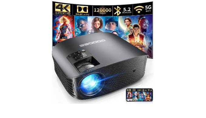 GooDee Projector 4K With WiFi And Bluetooth Supported, FHD 1080P Mini ...