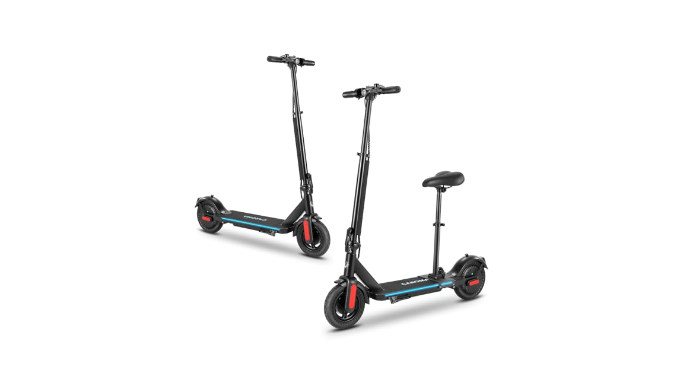 Caroma Electric Scooter with Seat, 500W Motor, 10″ Solid Tires, Max 25 ...