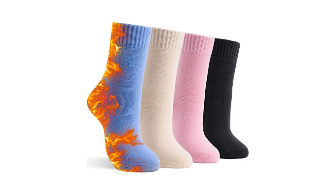 4 Pairs Thick Thermal Socks for Women Extreme Cold Weather Winter Warm ...