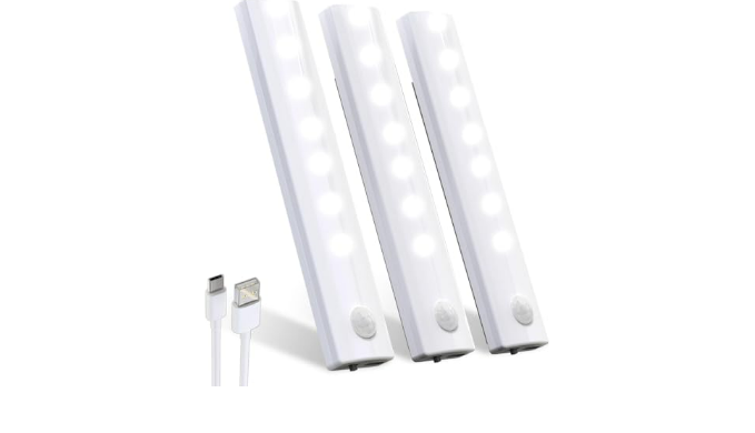 Anmeery LED Closet Light,Motion Sensor Light 3 Pack,Indoor Stairs Under ...