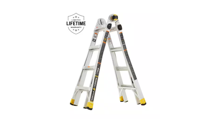 Gorilla Ladders 18 ft Reach MPXA Aluminum Multi-Position Ladder with ...