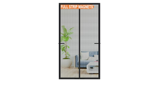 Upgraded Magnetic Screen Door Heavy Duty Polyamide Fibers&Full Strip ...