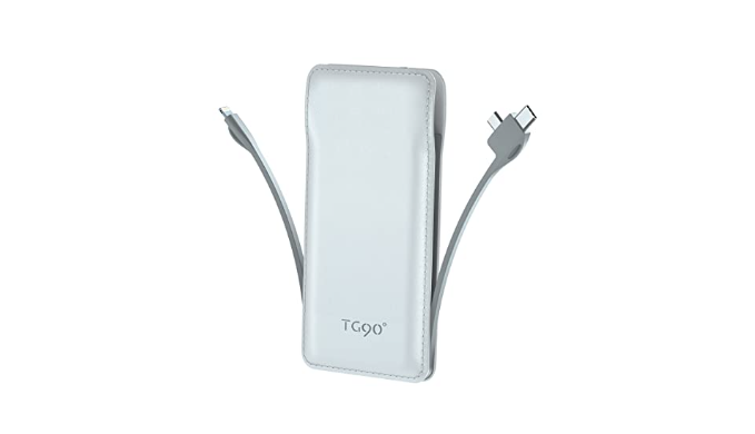 TG90° Portable Charger with Built in Cable, 10000mah Power Bank Type C ...