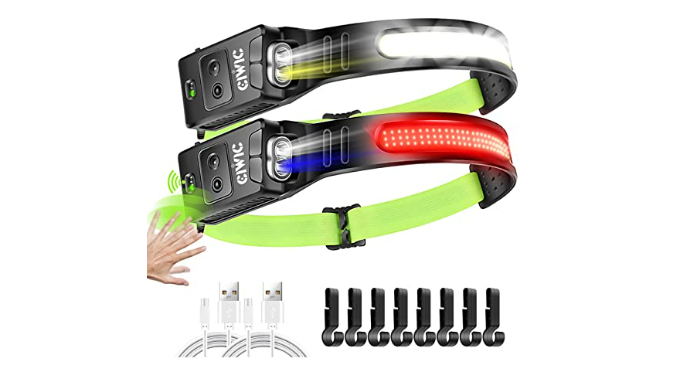 LED Rechargeable Headlamp,1200 Lumens,COB 230 ° Wide Beam,Reflective ...