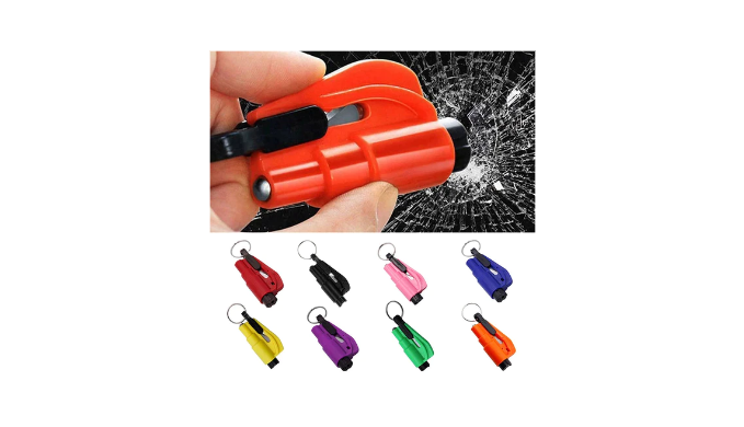 2-Pack: 2-in-1 Emergency Car Escape Tool: Safety Belt Cutter, Metal ...