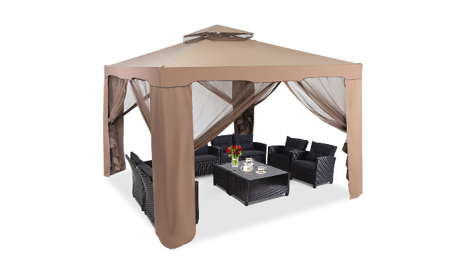 2-Tier 10’x 10’ Canopy Gazebo Tent with Netting - Coupon Codes, Promo ...