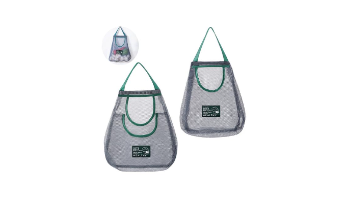 Junvaia 2 Pack Hanging Mesh Storage Bags (Single + Dual Pocket ...