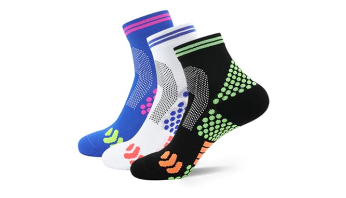 Auhwafo Cushioned Quarter Socks Compression Running Socks Performance ...