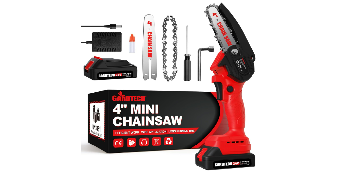 Gardtech Mini Chainsaw 4 Inch Cordless, Battery Operated Chain Saw ...