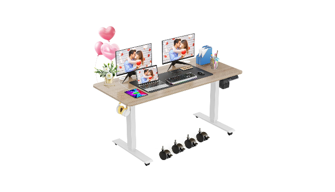 farexon Electric Standing Desk Adjustable Height, 55 x 24 Inch Stand up ...