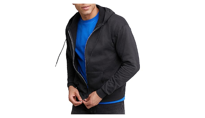 Hanes Men’s Hoodie, Ecosmart Fleece Full-zip Hoodie, Zip-up Hooded ...