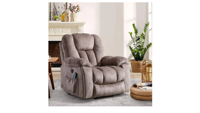 41” Oversized Power Lift Chair - Heated Massage Electric Recliner with ...