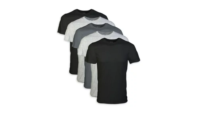 Gildan Adult Mens Short Sleeve Crew Assorted Color T Shirt 5 Pack