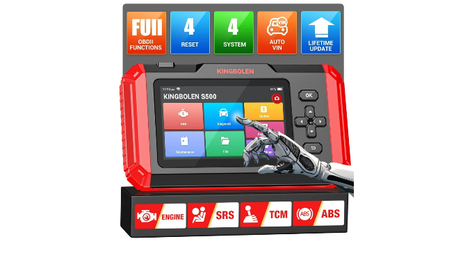 KINGBOLEN S500 OBD2 Code Reader,ECM/TCM/SRS/ABS Scanner with 4 Resets ...