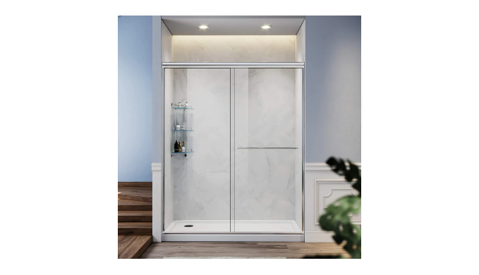 SUNNY SHOWER 60 in. W x 72 in. H Double Sliding Shower Doors - Coupon ...