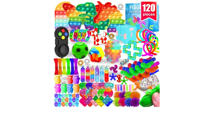 MOZACI Fidget Toys, 120 Pack Fidgets Set Stocking Stuffers for Kids Party Favors Autism Sensory ...