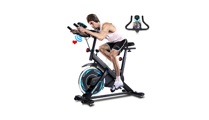 ANCHEER Indoor Exercise Bike Stationary, Indoor Cycling Bike with ...