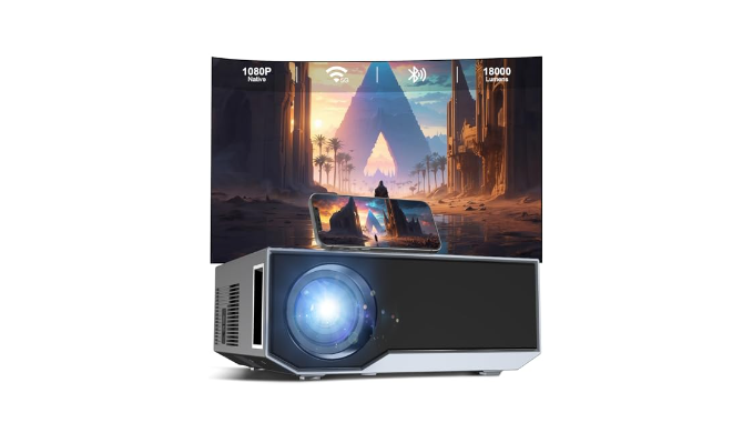 Projector with Wifi and Bluetooth, Native 1080P Bluetooth Projector ...