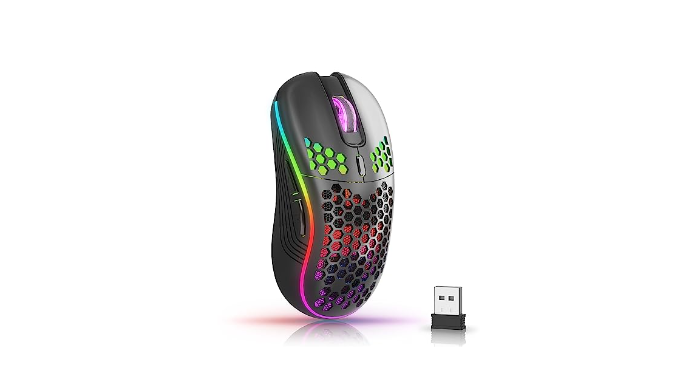 AVMTON Wireless Gaming Mouse with Honeycomb Shell,USB Cordless 2.4GHz ...