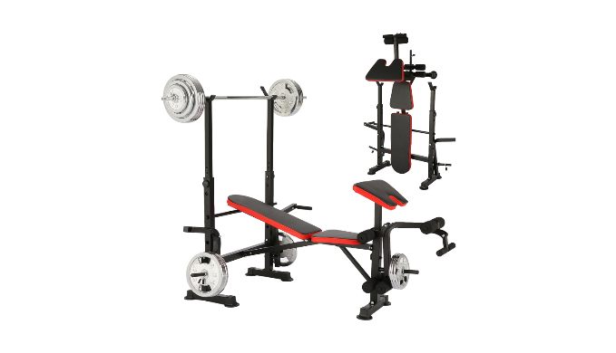 elifine 6 in 1 Weight Bench - 600 lbs Bench Press Set with Preacher ...