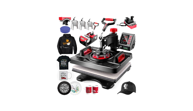 AKEYDIY 8 in 1 Heat Press Machine Professional Sublimation Machine 15″ X 12″ Swing Away Shirt ...