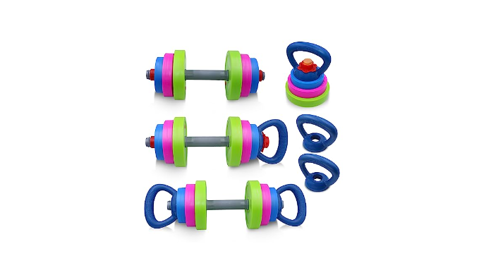 Wit Bear Kids Workout Equipment Set- Toddler Toy Gym Used as Barbell ...