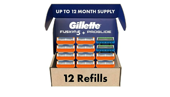 Gillette Mens Razor Blade Refills, 10 Fusion5 Cartridges, 2 ProGlide ...