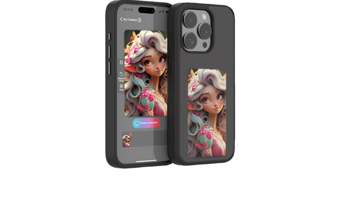 E-Ink Phone Case Ink Screen Projection Smart Phone Case Smart Photo ...