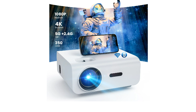 Groview 5G/2.4G WiFi Bluetooth Projector, 12000 Lux Native 1080P ...