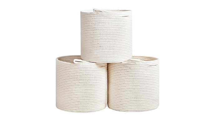 R RUNKA Storage Cube Bins - 3 Pack - Nursery Baskets for Organizing ...