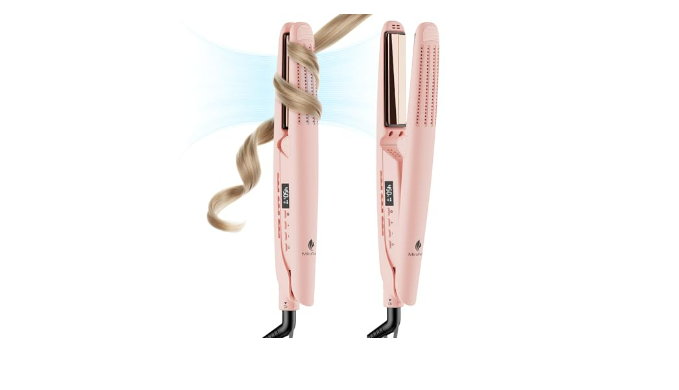 MiroPure 360° Airflow Styler Curling Iron, Titanium Flat Iron Hair ...