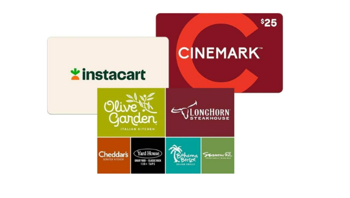 Save 10% on select Instacart, Cinemark and Darden gift cards. My Best ...