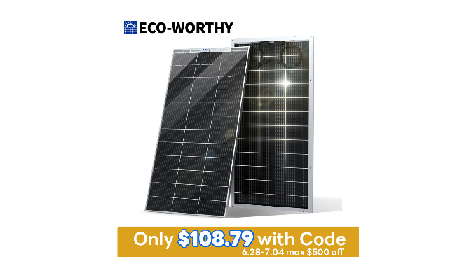 ECO-WORTHY Bifacial 200W Watt 12V Solar Panel Mono HighEfficiency PV ...