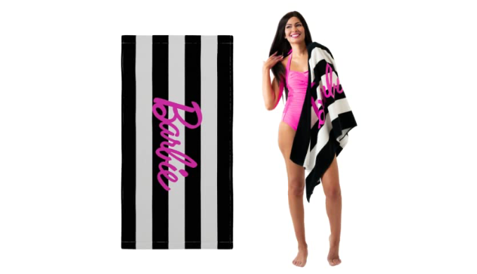 Franco Barbie Barbiecore Black & White Striped Soft Cotton Bath/Pool ...