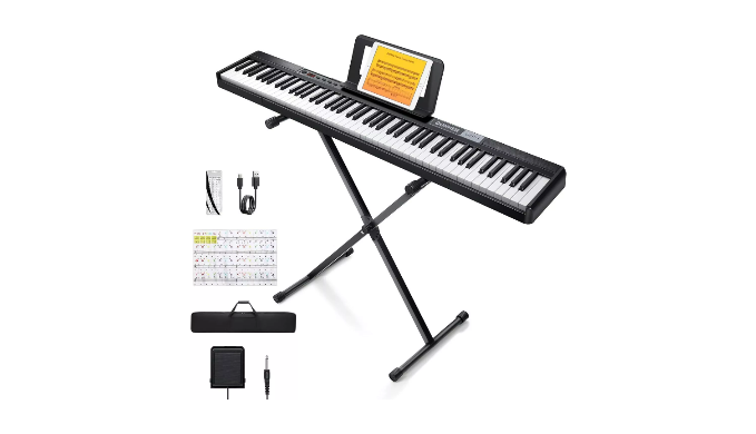 Donner DEP-1 Digital Piano Keyboard + Stand Pedal Bag 88 Key Velocity ...