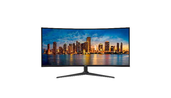 onn. 34″ Curved Ultrawide WQHD (3440 x 1440p) 100Hz Bezel-Less Office ...